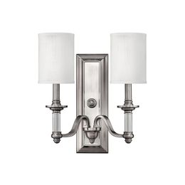 Licht-Erlebnisse Wandlampe (B)39.4 x (H)40 cm in Nickel geb&uuml;rstet Wei&szlig;Nickel geb&uuml;rstet Wei&szlig; | Gr.: onesize