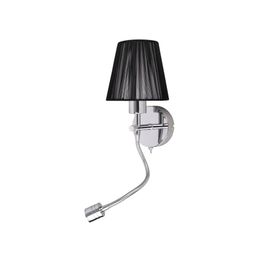 Licht-Erlebnisse Wandlampe EEK F (B)14 x (H)45 cm in Chrom SchwarzChrom Schwarz | Gr.: onesize
