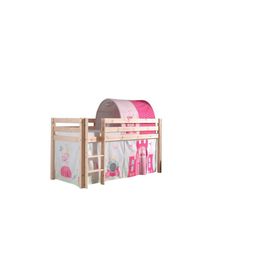 58 aufm Kessel KINDERBETT Karolina 210x114x106 Massivholz Natur Textilset Princess 2 | Gr.: onesize