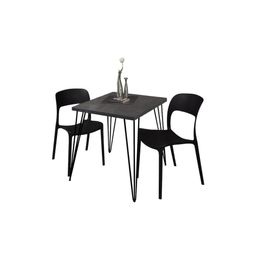 58 aufm Kessel BARTISCH Eirena 70x70x75 schwarz matt/graphit | Gr.: onesize