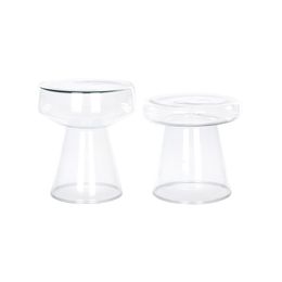 Beliani 2er-Set Beistelltisch LAGUNA/CALDERA in Transparent | Gr.: onesize
