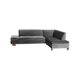 others ECKSOFA mit Ottomane rechts Kaye Samtvelours Buche nussbaum/anthrazit | Gr.: onesize