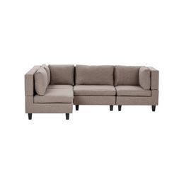 Beliani 4-tlg Modulsofa UNSTAD in Braun/Schwarz | Gr.: onesize