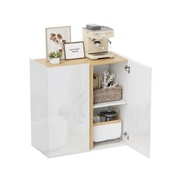 HOMCOM Sideboard-80L x 40B x 80H cm-Hochglanzwei&szlig; | Gr.: onesize