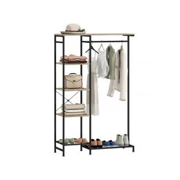 HOMCOM Kleiderst&auml;nder-100L x 35B x 156H cm-Eiche+Schwarz | Gr.: onesize