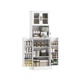 HOMCOM K&uuml;chenschrank-60L x 39,5B x 180H cm-Wei&szlig; | Gr.: onesize