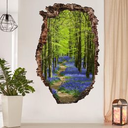 Bilderwelten Wandtattoo Wald modern 3D-Effekt gr&uuml;n - Wanderweg in Hertfordshire - B&auml;ume Wohnzimmer Schlafzimmer