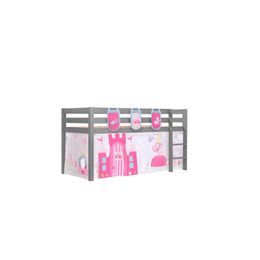 58 aufm Kessel KINDERBETT Karolina 210x114x106 Massivholz Grau Textilset Princess 3 | Gr.: onesize
