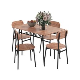 HOMCOM Essgruppe-110L x 70B x 75H cm-Teak | Gr.: onesize