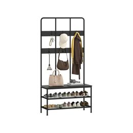HOMCOM Garderobenst&auml;nder-91L x 36B x 180H cm-Schwarz | Gr.: onesize
