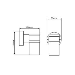 Brilliant Hanni LED Au&szlig;enwandleuchte 1flg edel in edelstahl | Gr.: onesize