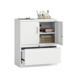 HOMCOM Aktenschrank-80L x 40B x 95H cm-Wei&szlig; | Gr.: onesize