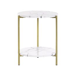Beliani Beistelltisch REVA in Wei&szlig;/Gold - (W) 40 x (H) 51 x (L) 40 cm | Gr.: onesize
