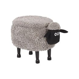 Beliani Tierhocker SHEEP in Grau/Schwarz/Braun - (W) 55 x (H) 40 x (L) 35 cm | Gr.: onesize