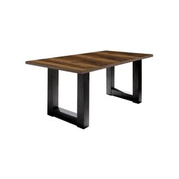 58 aufm Kessel ESSTISCH ausziehbar Eila 7 140x90x75 Schwarzstahl/Plankeneiche | Gr.: onesize