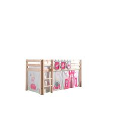58 aufm Kessel KINDERBETT Karolina 210x114x106 Massivholz Natur Textilset Princess 3 | Gr.: onesize