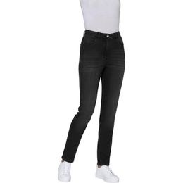 Damen High-waist-Jeans in Karottenform black denim, Gr&ouml;&szlig;e 40