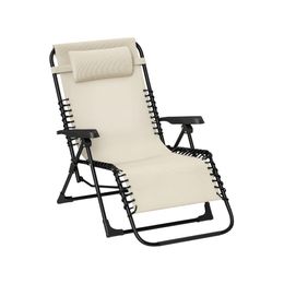 Outsunny Sonnenliege 90L x 65B x 112H cm Beige | Gr.: onesize