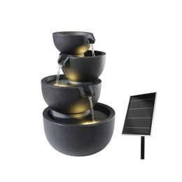 MARELIDA Outdoor Schalenbrunnen - 3 Kaskaden, Solar, LED Beleuchtung | Gr.: onesize