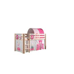 58 aufm Kessel KINDERBETT Karolina 210x114x106 Massivholz Natur Textilset Princess 4 | Gr.: onesize
