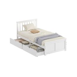 HOMCOM Bettgestell-207L x 98B x 82H cm-Wei&szlig; | Gr.: onesize