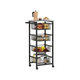 HOMCOM K&uuml;chenwagen-49,5L x 31B x 91H cm-Hellgrau | Gr.: onesize