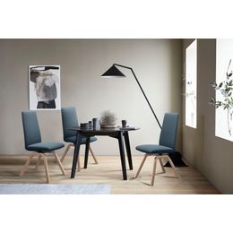 Polsterstuhl stressless "Laurel", blau (blau dinamica, schwarz), B:49cm H:105cm T:60cm, Microfaser DINAMICA (88% Polyester, 12% Polyurethan), St&uuml;hle, Polsterstuhl, High Back, Gr&ouml;&szlig;e L, mit schr&auml;ggestellten Beinen in Schwarz