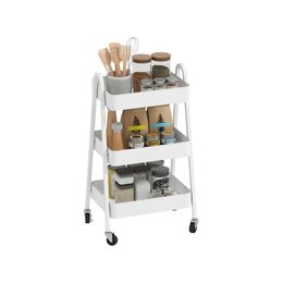 HOMCOM Rollwagen-42,4L x 29,8B x 74,5H cm-Wei&szlig; | Gr.: onesize