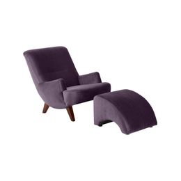 58 aufm Kessel Sessel Kajsa 71x80x101 Bezug Samtvelours Buche nussbaum/purple | Gr.: onesize