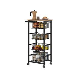 HOMCOM K&uuml;chenwagen-49,5L x 31B x 91H cm-Eiche | Gr.: onesize