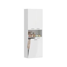HOMCOM Badezimmerschrank-60L x 30B x 174H cm-Wei&szlig; | Gr.: onesize