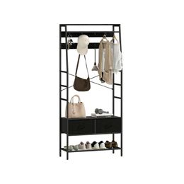 HOMCOM Garderobenst&auml;nder-80L x 30B x 180,5H cm-Schwarz | Gr.: onesize
