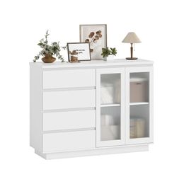 HOMCOM Sideboard-120L x 40B x 91H cm-Wei&szlig; | Gr.: onesize