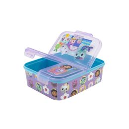 Gabby's Dollhouse Kinder Premium Lunchbox Brotdose mit 3 F&auml;chern in Lila | Gr.: onesize