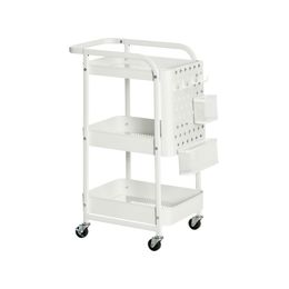 HOMCOM Servierwagen-51,5L x 32B x 75,6H cm-Wei&szlig; | Gr.: onesize