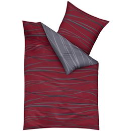 Kaeppel unisex Bettw&auml;sche weinrot-anthrazit Gr&ouml;&szlig;e 80x80/155x200 cm