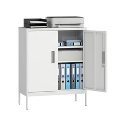 HOMCOM Aktenschrank-80L x 40B x 100H cm-Wei&szlig; | Gr.: onesize