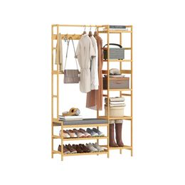 HOMCOM Garderobenst&auml;nder-104L x 33B x 175H cm-Naturholz | Gr.: onesize