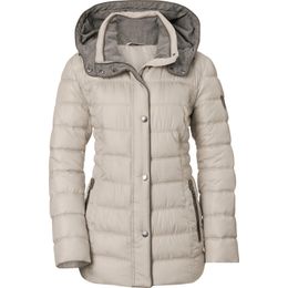 CR&Eacute;ATION L Damen Steppjacke mit abnehmbarer Kapuze naturstein Gr&ouml;&szlig;e 40