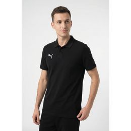 Poloshirt Puma "TEAMGOAL CASUALS POLO", Herren, Gr. M, schwarz-wei&szlig; (Puma schwarz, Puma wei&szlig;), Piqu&eacute;, Obermaterial: 100% Baumwolle, unifarben, regular fit normal, V-Ausschnitt, Shirts, Regular fit Passform, Kurzarm-Design, f&uuml;r Sport, 3-Knopf-Form