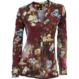 Heine Damen Blusenshirt im Bl&uuml;ten-Dessin bordeaux Gr&ouml;&szlig;e 38