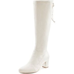 Lascana Damen Schlupfstiefel creme Gr&ouml;&szlig;e 35