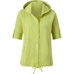 CR&Eacute;ATION L Damen Shirtjacke mit Tunnelzug, reine Baumwolle kiwi Gr&ouml;&szlig;e 40