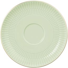 Untertasse Seltmann Weiden "Amina", gr&uuml;n, gold, H:1,9cm &Oslash;:16cm, Porzellan, Speiseteller, Kombinierbare Untertasse f&uuml;r: Kaffeetasse, Teetasse 0,22 l, Becher