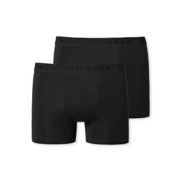 Boxershorts Schiesser "Boxershort 2er Pack", Jungen, Gr. 164, schwarz, Obermaterial: 95% Baumwolle CO. 5% Elasthan EL., Unterhosen