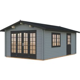Gartenhaus Palmako "Irene", hellgrau, anthrazit, Fu&szlig;boden im Gartenhaus, ohne Dacheindeckung, Massivholz, Gartenh&auml;user, Gartenhaus, verschiedene Farben