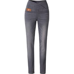 CR&Eacute;ATION L Damen Stretch-Jeans mit &uuml;berlappendem Bund anthrazit-grey-denim Gr&ouml;&szlig;e 225