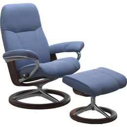 Relaxsessel stressless "Consul", blau (lazuli blau), B:82cm H:102cm T:72cm, Leder BATICK: BATICK ist ein leicht korrigiertes, durchgef&auml;rbtes und genarbtes M&ouml;belleder, bei dem die meisten Unebenheiten und Spuren in der Regel entfernt wurden.;Leder PALOMA: PALOMA ist ein durchgef&auml;rbtes Semianilin-M&ouml;belleder mit nat&uuml;rlicher Narbung.;ROHLEDER Stoff Q2 FARON: Ein fester zuverl&auml;ssiger Boucl&eacute; mit einem s