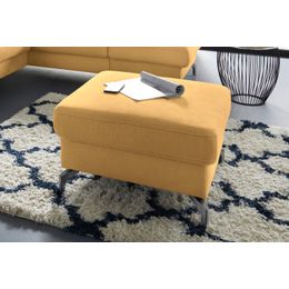 Sit & More Hocker SIT & MORE "Percy", gelb (mustard), B:72cm H:43cm T:72cm, Hocker, Hocker, Fu&szlig;h&ouml;he 12 cm, wahlweise mit unterschiedlichen Fu&szlig;farben
