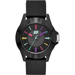 Quarzuhr Skechers "ROSENCRANS", schwarz, Armbanduhren, Damen, Quarzuhr, Armbanduhr, Damenuhr, Silikonarmband, analog, Mineralglas